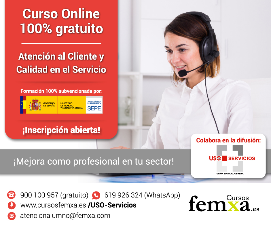 Curso online 100% gratuito de atención al cliente y calidad de servicio