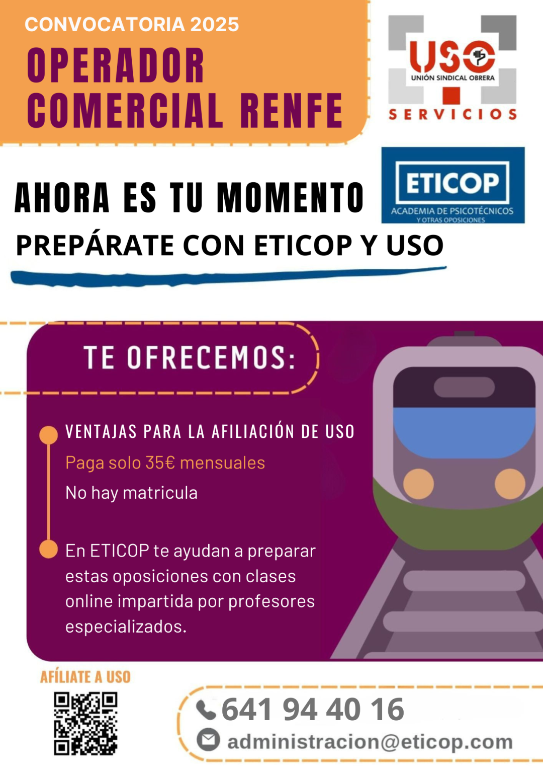 Convocatoria 2025 Operador Comercial RENFE